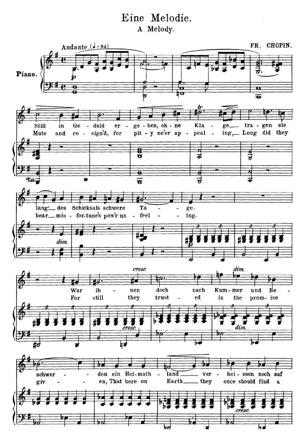 外国乐谱|Chopin-17 Polish Songs Op.74，No.9 弗雷德里克·弗朗索瓦·肖邦_外国歌曲谱