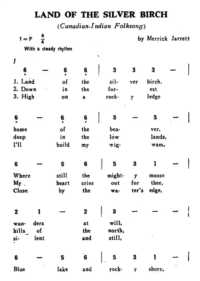 外国乐谱|LAND OF THE SILVER BIRCH(加拿大)_外国歌曲谱